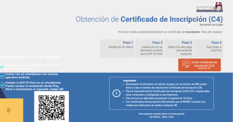 Como solicitar y sacar el certificado de inscripción C4 - Oficinas Reniec 2025